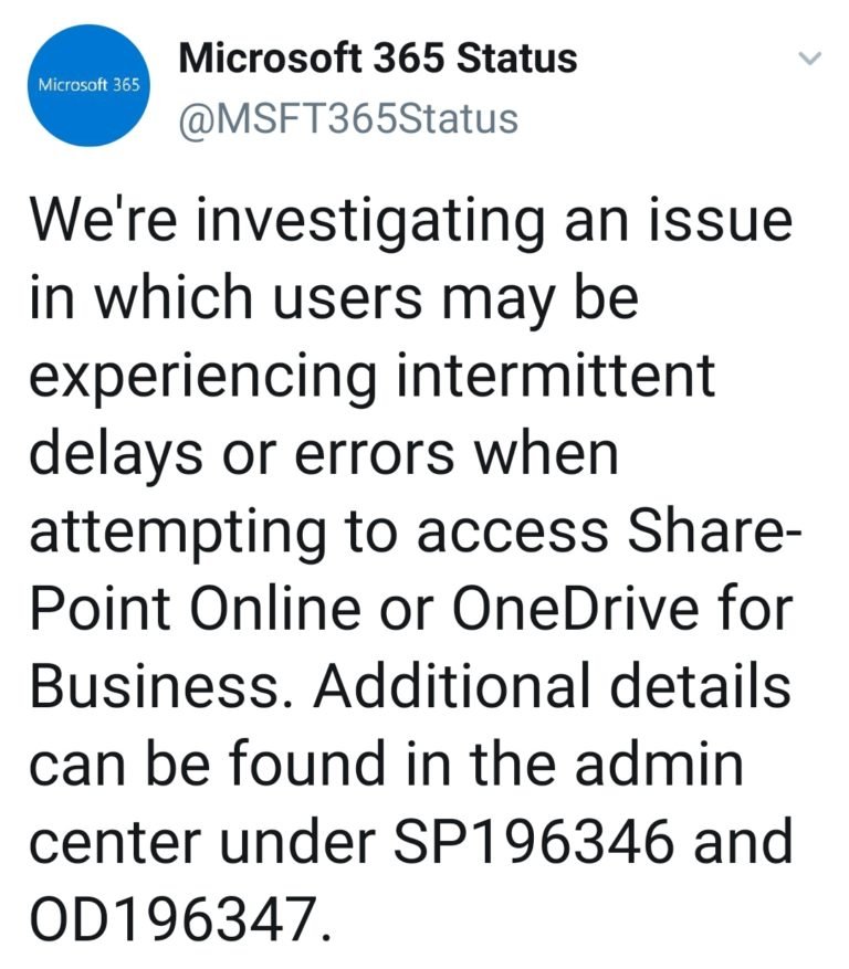 [Official Update]Microsoft 365 & Office 365 Down - Sharepoint not ...