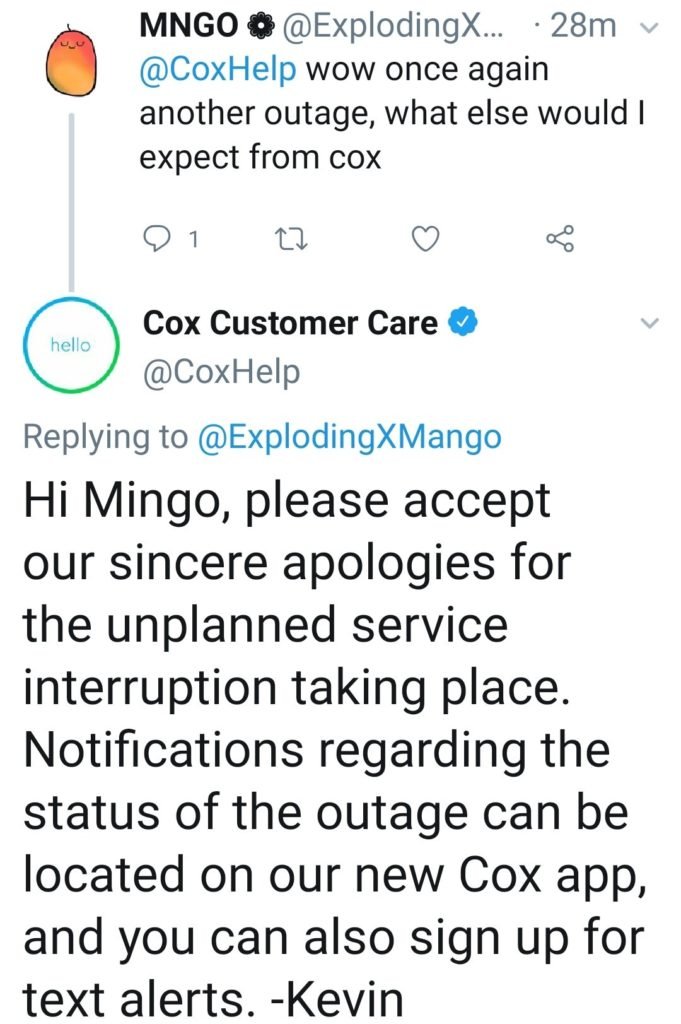 Cox Internet down & not working in many locations - DigiStatement