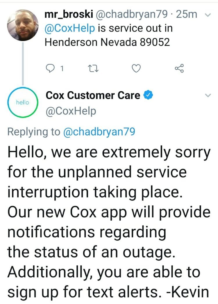 Cox Internet down & not working in many locations - DigiStatement