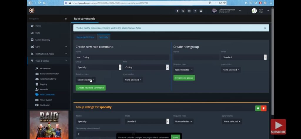 Discord : How to set up Reaction Roles with YAGPDB Bot - DigiStatement